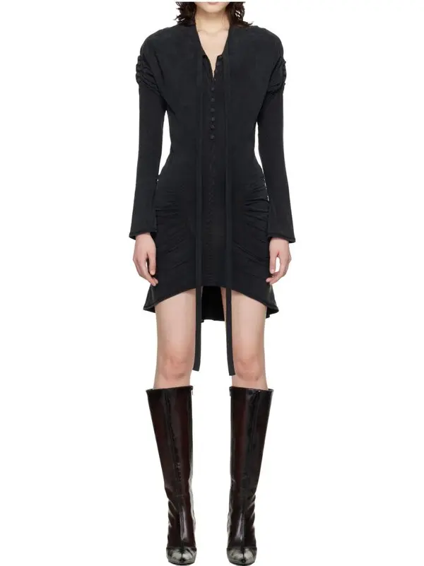 KNWLS Leia Ruched Mini Dress - Black