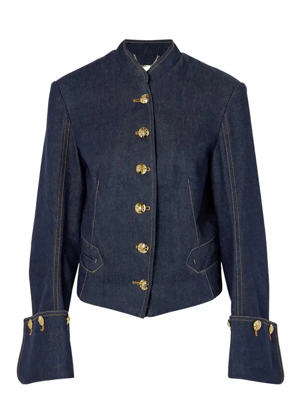 Zimmermann Button-decorated Denim Jacket - Dark Blue