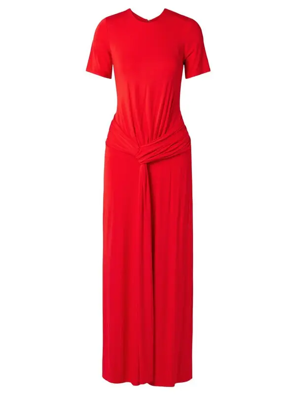 Simkhai Draped Jersey Maxi Dress - Fiery Red