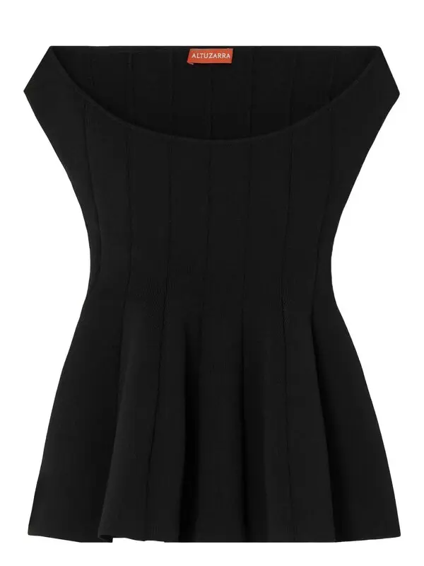 Altuzarra Off-shoulder Peplum Top - Black