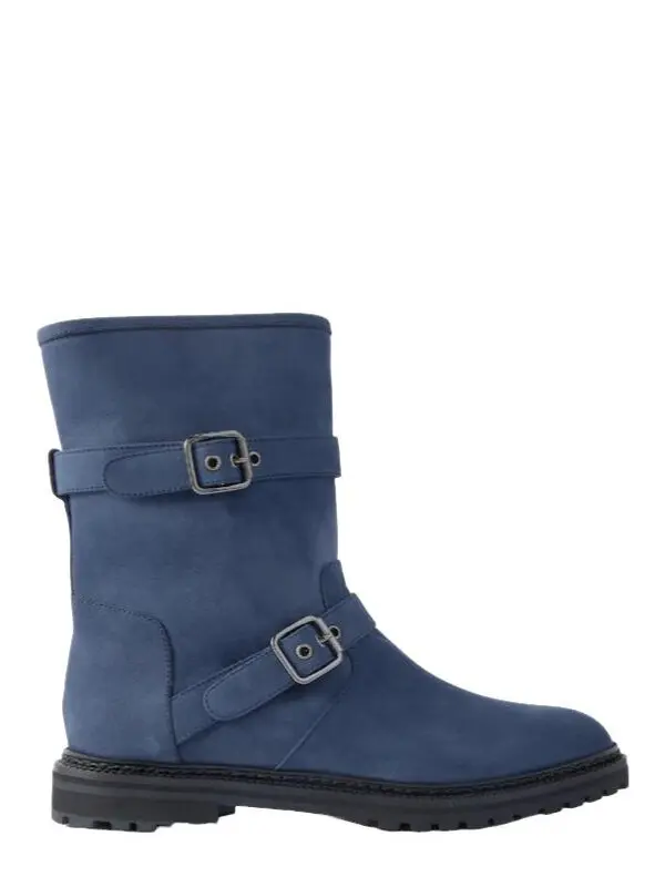 Manolo Blahnik Buckled Ankle Boots - Blue