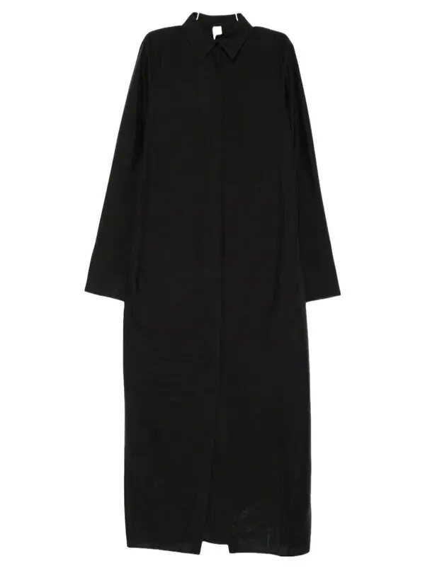 TOTEME Long-sleeved Maxi Dress With Slit Detail - Black