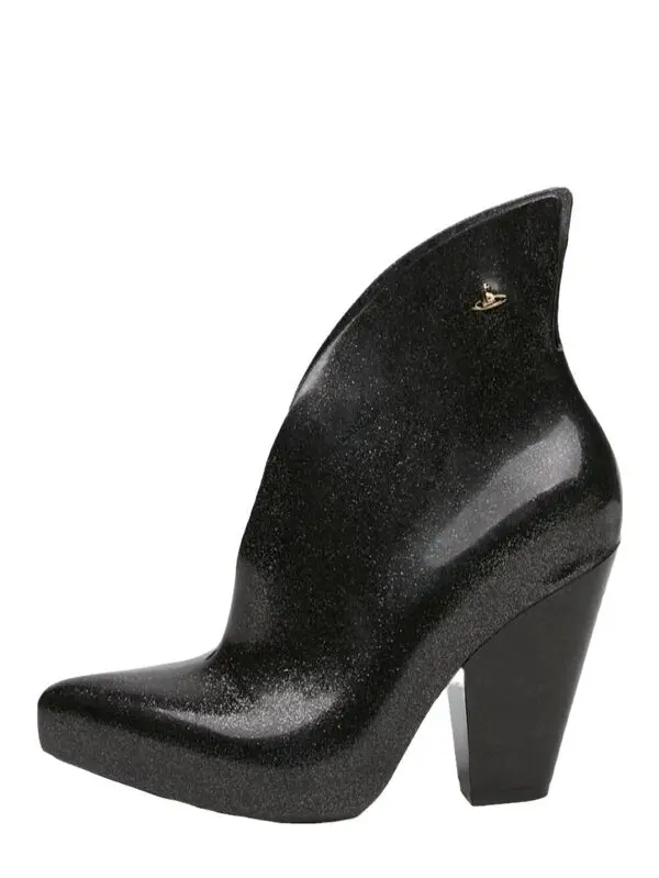 Melissa Logo Detail Pointed Toe Ankle Boots - Black
