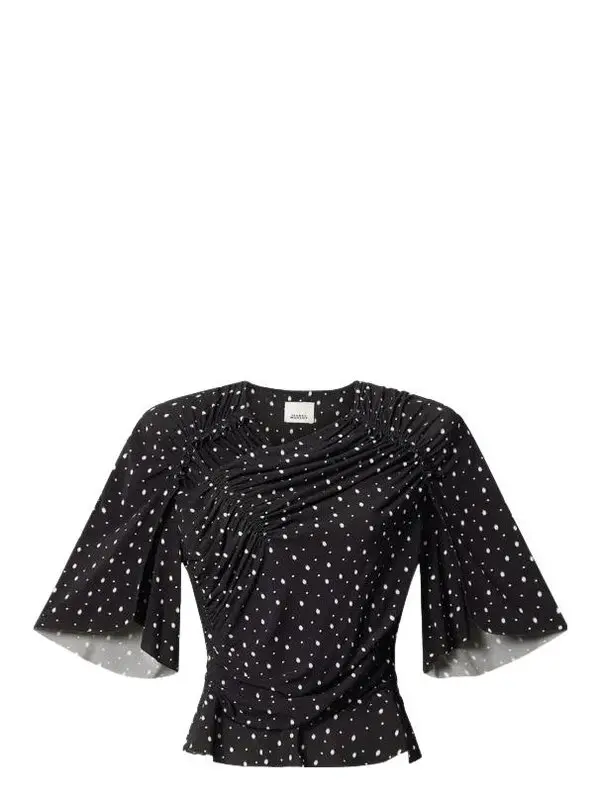Isabel Marant Étoile Garla Polka Dot Blouse - Black