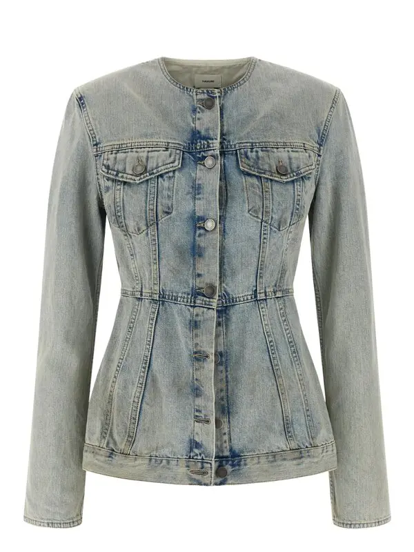 HAIKURE Temple Fitted Denim Jacket - Gray
