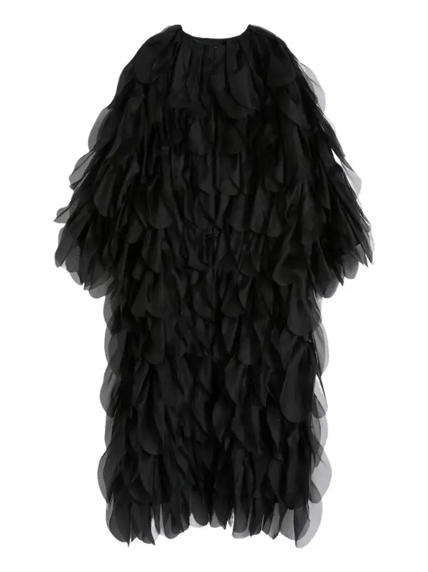 Max Mara Lauto" Ruffled Overcoat - Black
