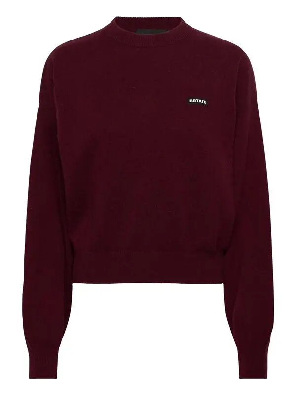 ROTATE BY BIRGER CHRISTENSEN Logo Crewneck Sweater - Brown