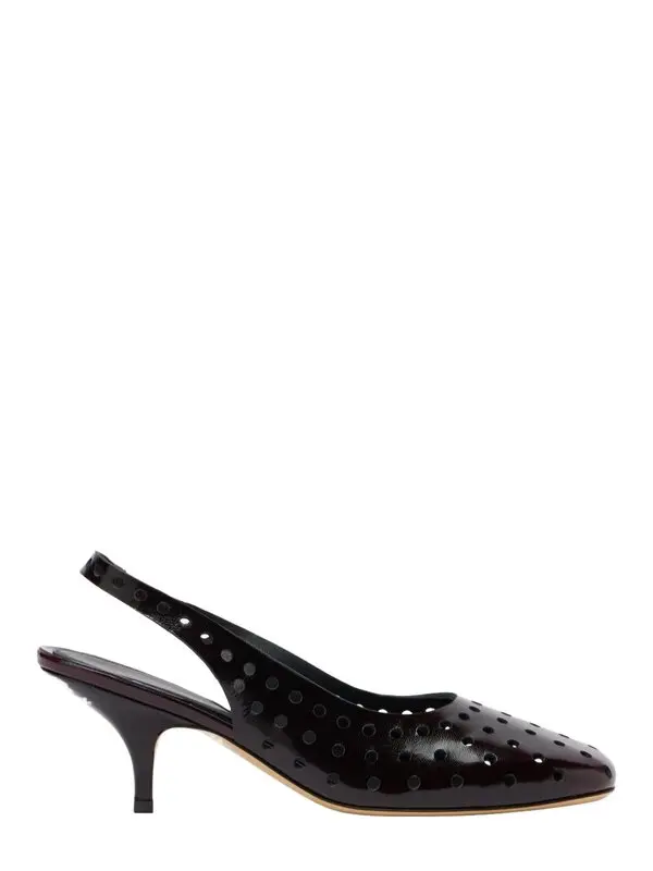 Dries Van Noten Perforated Leather Slingback Pumps - Black