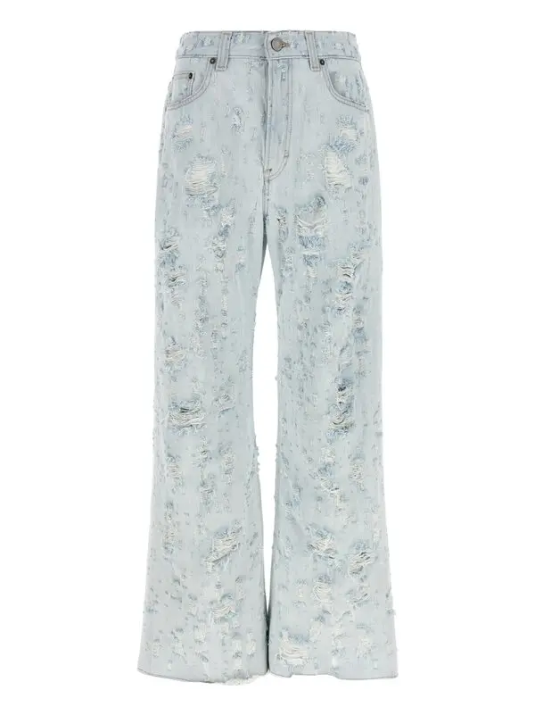 HAIKURE Winny Distressed Wide-leg Jeans - Light Blue