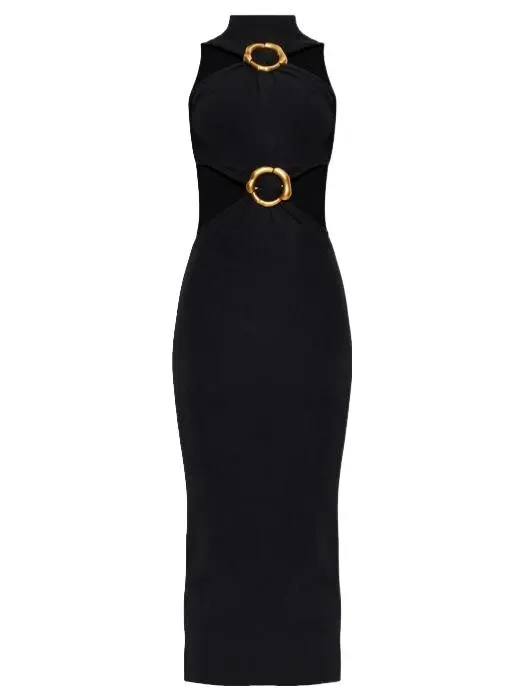 Cult Gaia Ring Detail Cut-out Midi Dress - Black