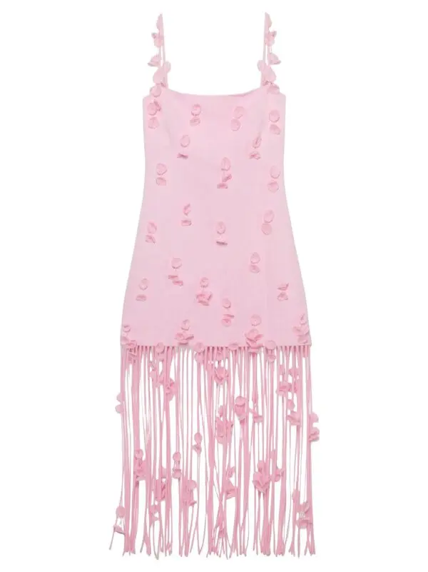 Simkhai Juliana Floral Fringed Midi Dress - Tulip