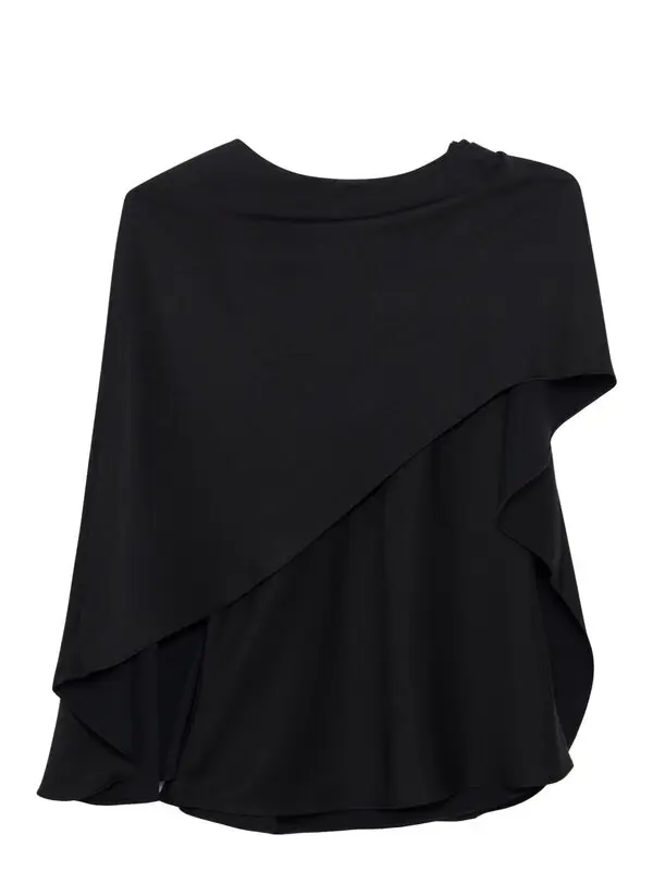 Simkhai Eliora Draped Cape Top - Black