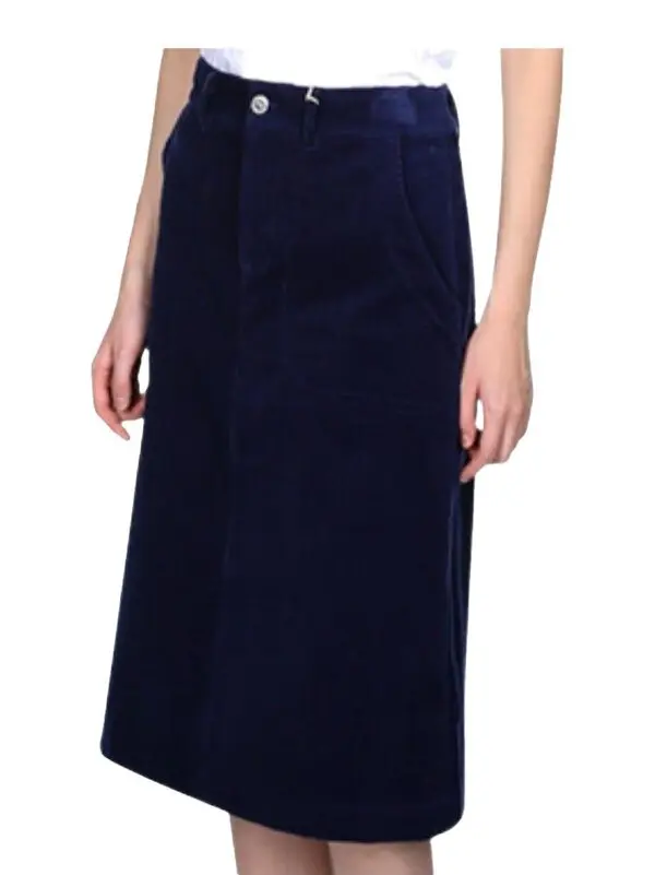 A.p.c. Corduroy High-waisted Knee-length Skirt - Black