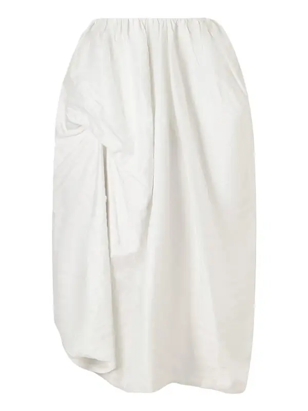 Erdem Draped Metallic Cotton-blend Midi Skirt - White