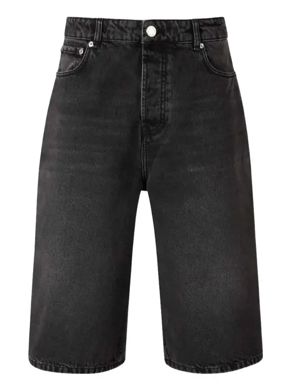 Ami Long Denim Shorts - Black
