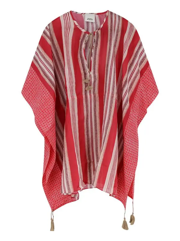 Isabel Marant Étoile Striped Blouse With Tie And Tassel Details - Red