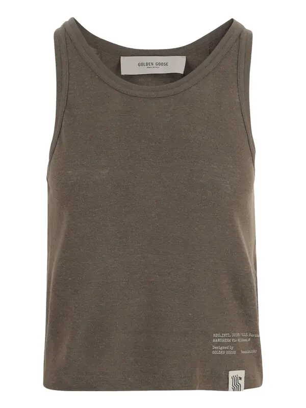GOLDEN GOOSE Mara Crewneck Tank Top - Brown