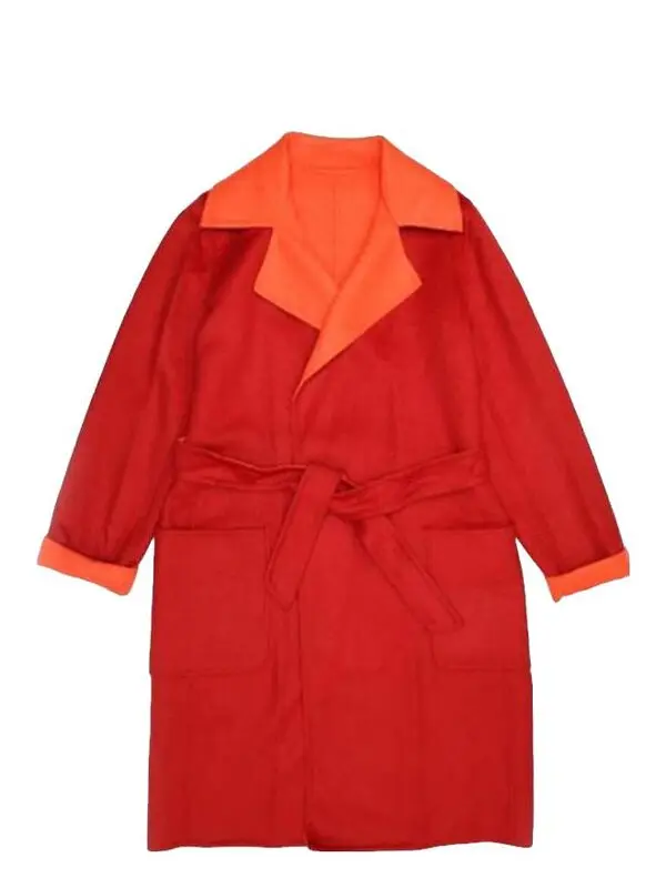 Max Mara Lapel Coat - Red