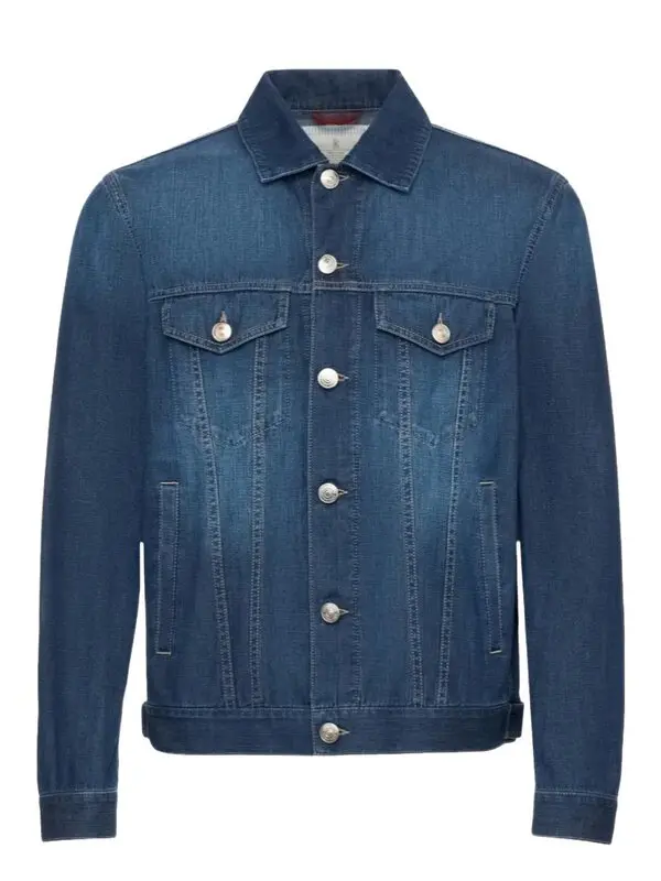 Brunello Cucinelli Buttoned Denim Jacket - Blue