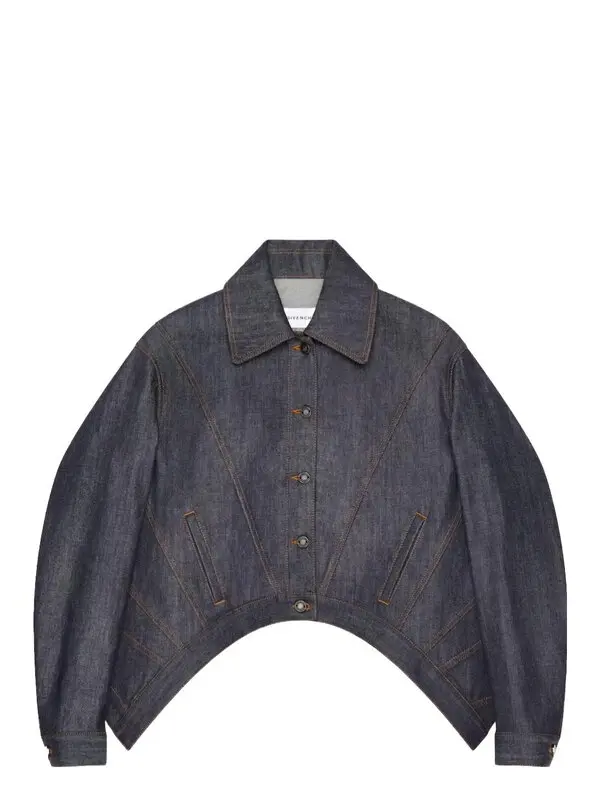 Givenchy Raw Denim Trapeze Jacket - Dark Blue