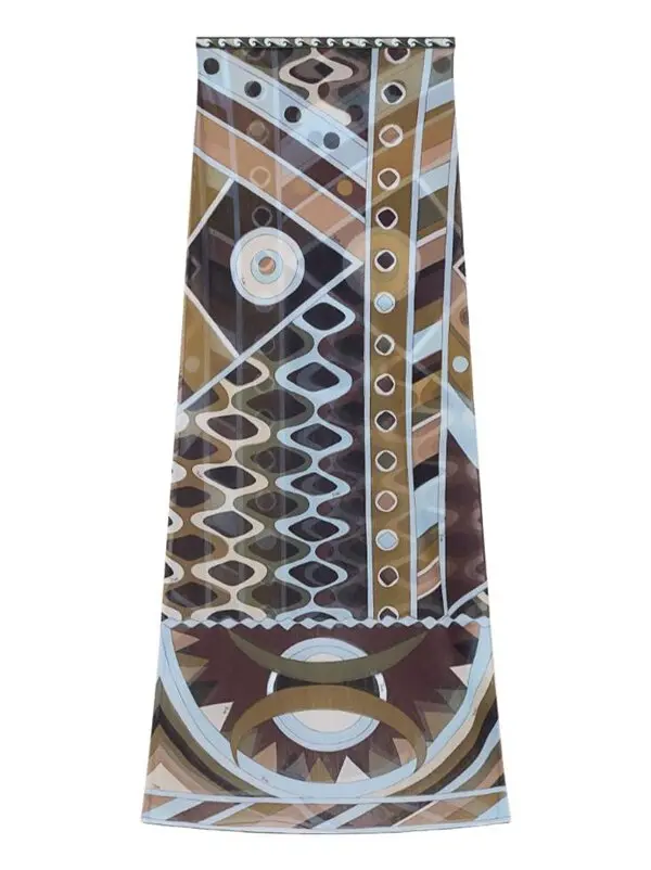 Emilio Pucci Sheer Printed Maxi Skirt - Black