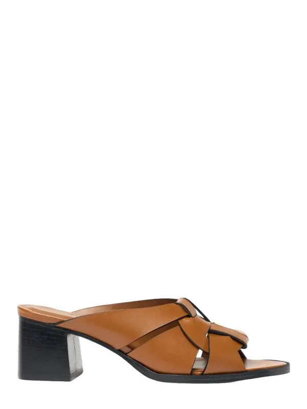 SCAROSSO Aida Woven Heeled Sandals - Brown
