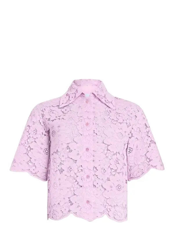 PATOU Short-sleeved Lace Shirt - Pink