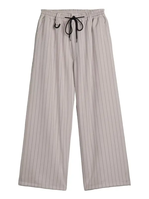 Y3 Pinstriped Relaxed Fit Drawstring Pants - Nude