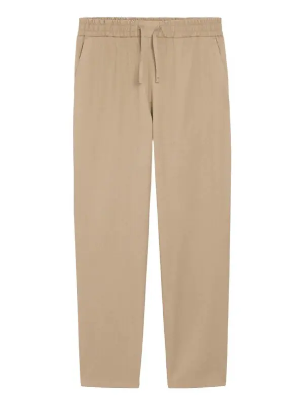 Ami Elasticated Waist Trousers With De Coeur Plaque - Taupe