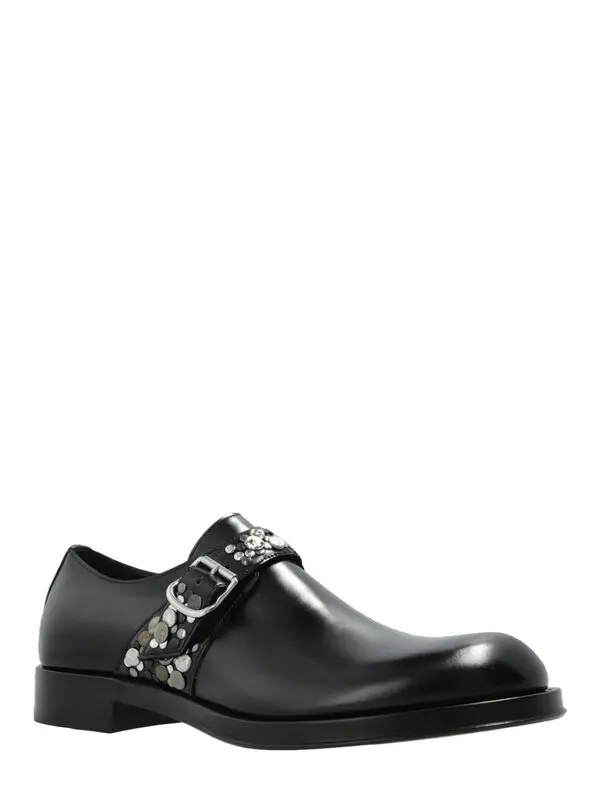 Dries Van Noten Embellished Buckled Leather Shoes - Black