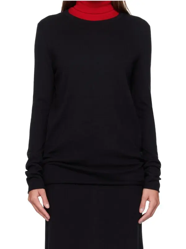 LISA YANG Maurie Ribbed Crewneck Sweater - Black