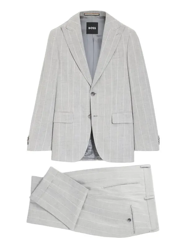 Hugo Boss Pinstripe Slim-fit Suit - Light Gray