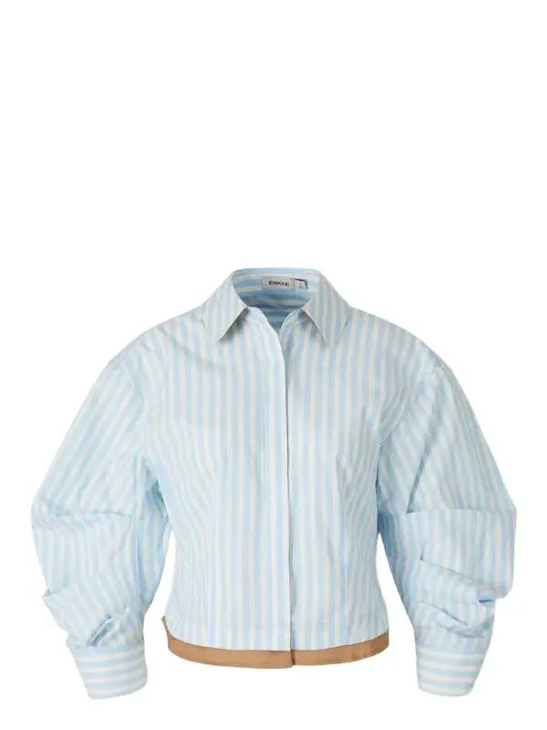 Simkhai Striped Button-up Shirt With Long Sleeves - Blue