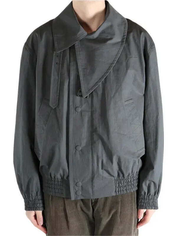 Dries Van Noten Buttoned Heavyweight Jacket - Dark Grey