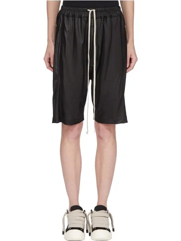 Rick Owens Button Detail Drawstring Shorts - Black