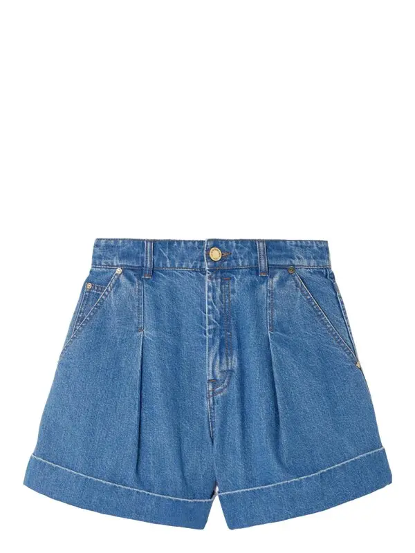 Zimmermann Cuffed Denim Shorts - Blue