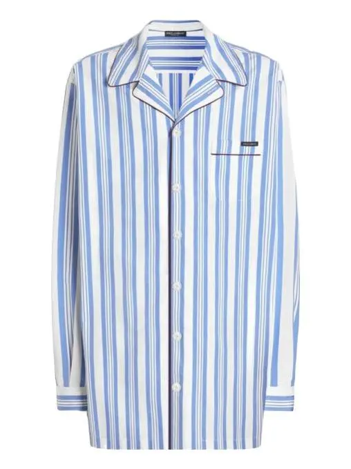 Dolce & Gabbana Striped Poplin Vanity Shirt - Blue