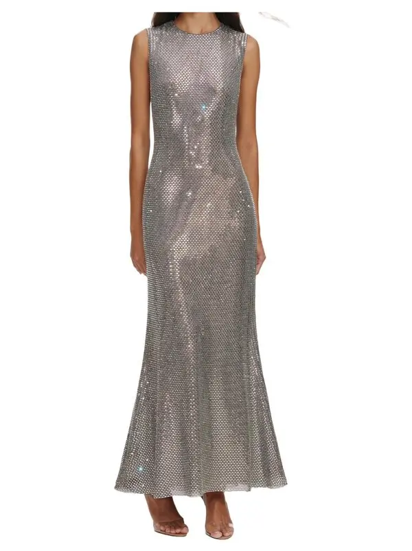 SELF-PORTRAIT Sleeveless Maxi Dress - Grey