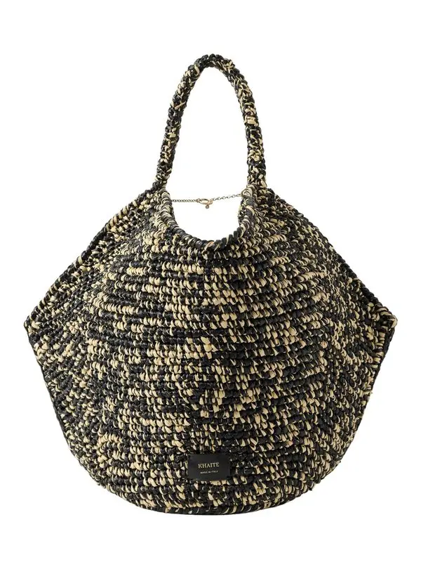 Khaite Two-tone Woven Tote - Black