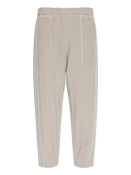 Issey Miyake Herringbone Textured Trousers - Beige