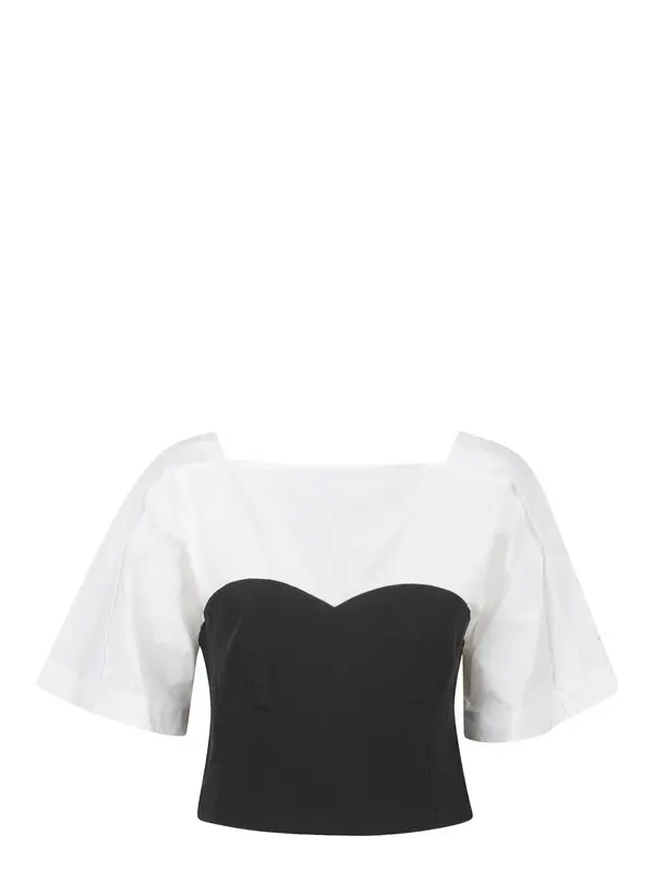 Simkhai Panelled Sweetheart-neck Top - White
