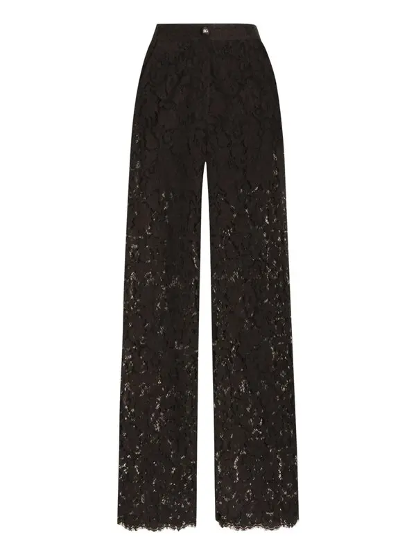 Dolce & Gabbana Lace Wide-leg Pants - Black