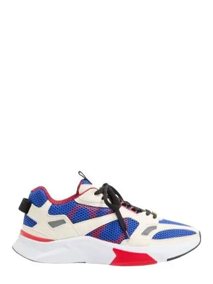 Valentino Garavani Demivee Sneakers In Mesh And Suede - White/blue