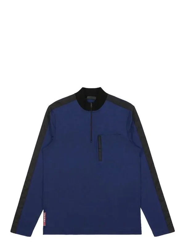Prada Zipper Detail Long Sleeve T-shirt - Blue