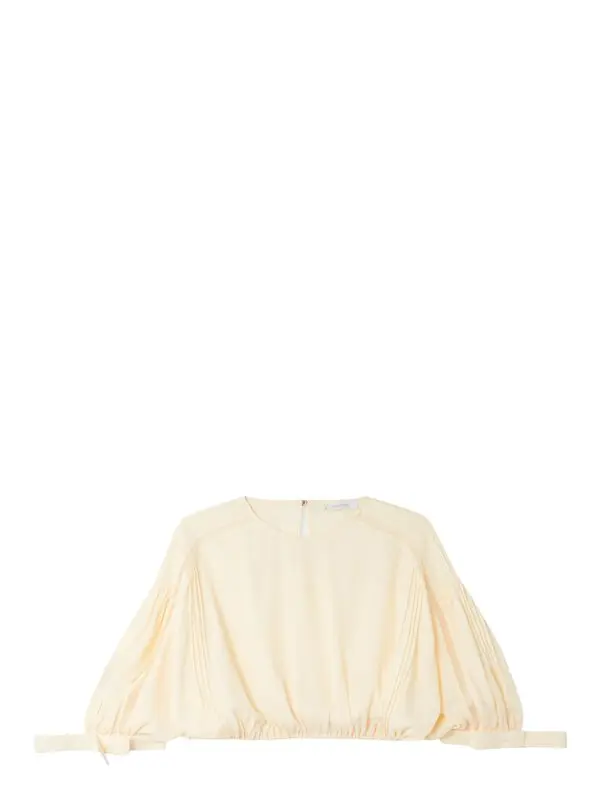 Rabanne Puff Sleeve Cropped Top - White