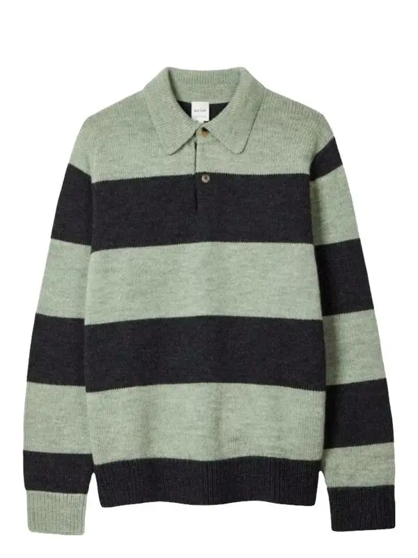 Paul Smith Striped Polo Sweater - Gray