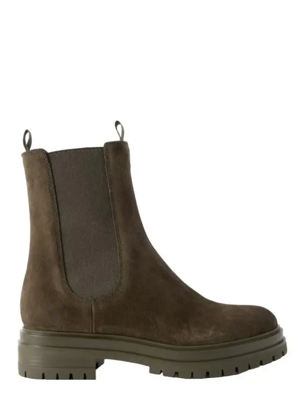 GIANVITO ROSSI Suede Chelsea Boots - Black