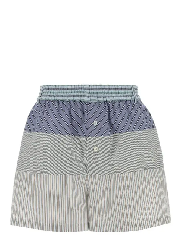 Moschino Striped Embroidered Shorts - Gray