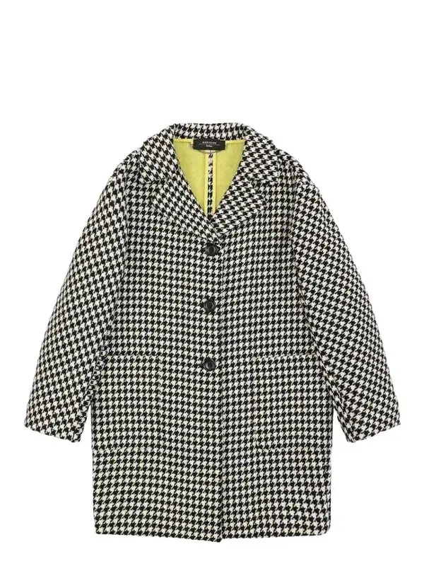 Max Mara Houndstooth Coat - Black