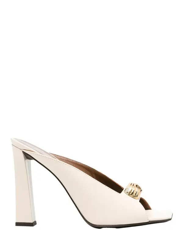 GIUSEPPE ZANOTTI Embellished Leather High Heel Sandals - Light Brown